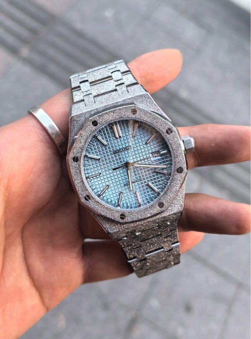 精工 Seiko 自動機械芯 automatic movement 改 41mm 高質鋼殼鋼帶 relax logo Seiko mod ...