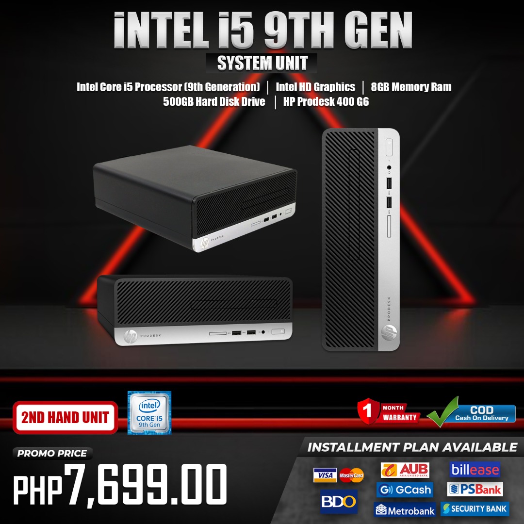 Computer Desktop Package HP Prodesk 400 G6 i5 9th Gen. 8gb 500gb Hdd ...