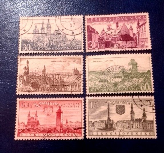 Czechoslovakia 1957 - Towns and Monuments Anniversaries 6v. (used ...