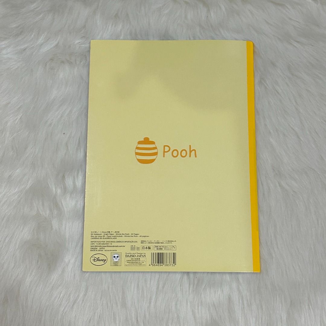 Daiso Japan Winnie the Pooh B5 Grid Notebook, Hobbies & Toys ...