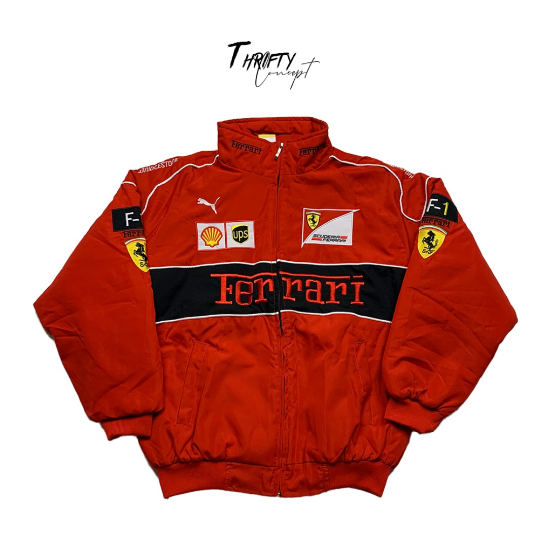 F1 Racing Jacket "Ferrari" Red Puma, Men's Fashion, Coats, Jackets and ...