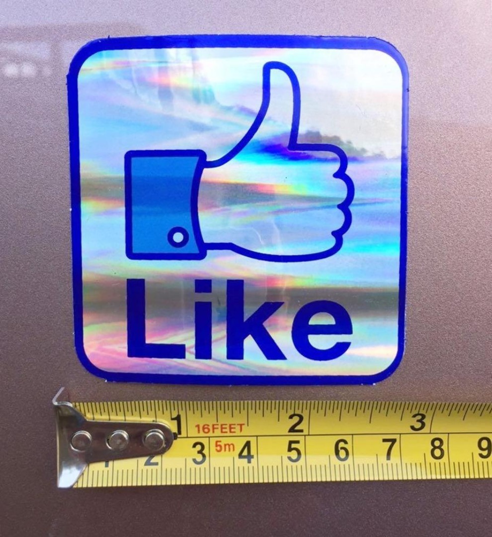 ☑️Facebook LIKE Holographic Shiny Metallic Sticker, Hobbies & Toys ...
