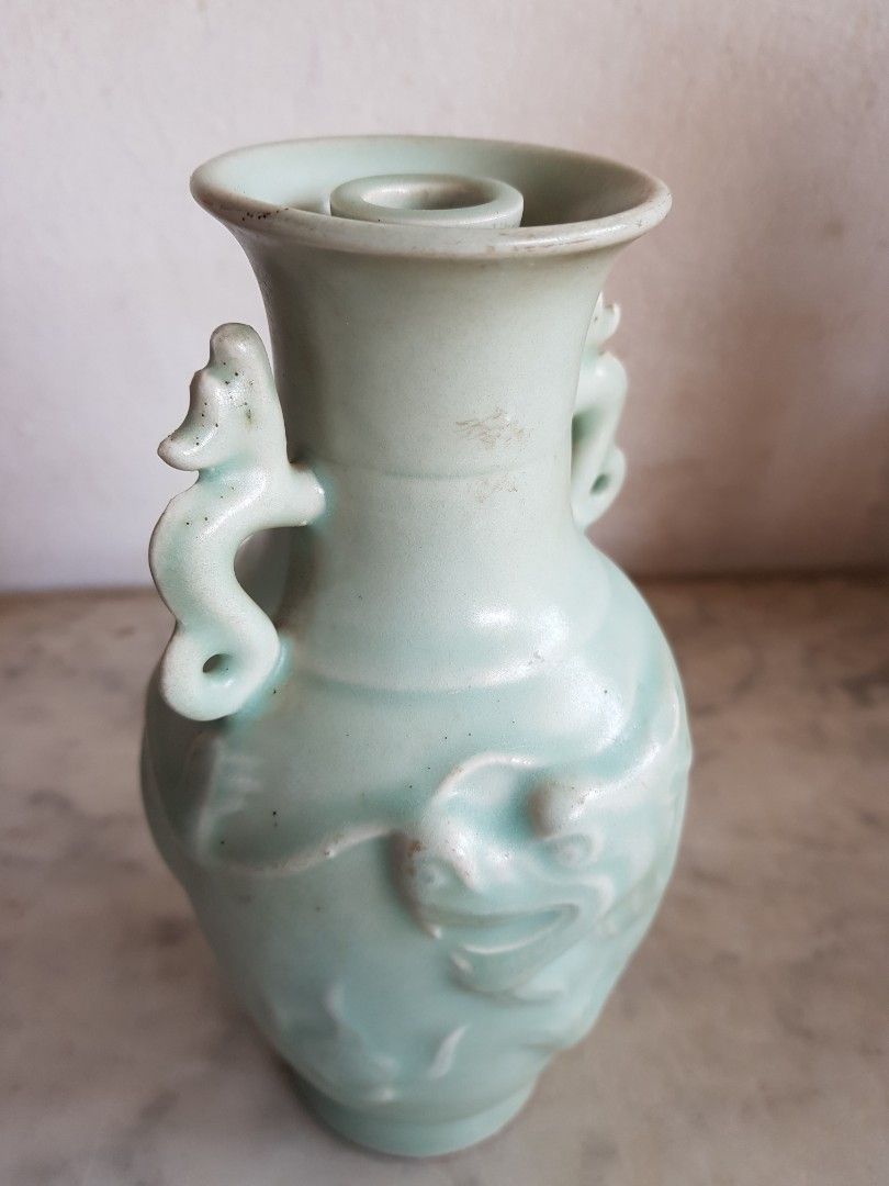 Fas bunga gambar naga antik, Antik, Pajangan di Carousell