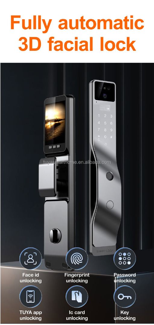 Fully Automatic 3D Facial Electronic Digital Smart Door Lock (Tuya ...
