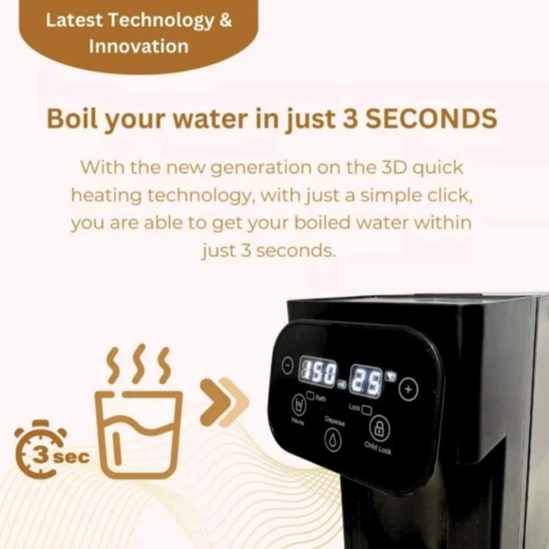 Instant Water Boiler Dispenser | Smart LED Multiple Volume Temperature ...
