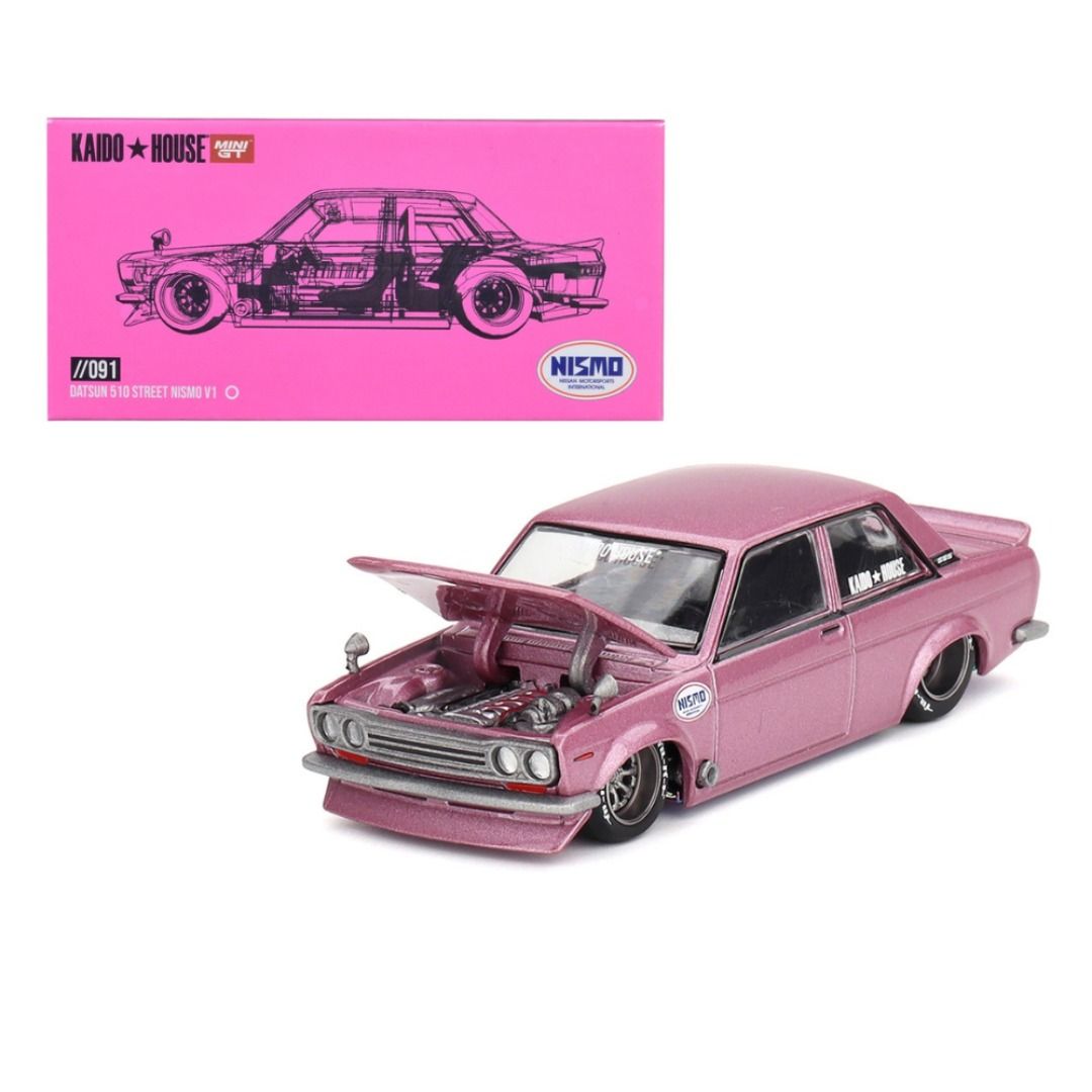 Kaido House 1/64 Scale Datsun 510 Street GT V1 NISMO Pink Die-cast Car ...