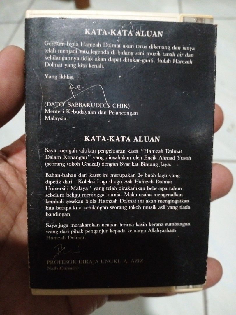 Kaset lama - hamzah dolmat dalam kenangan 1987, Hobbies & Toys, Music ...