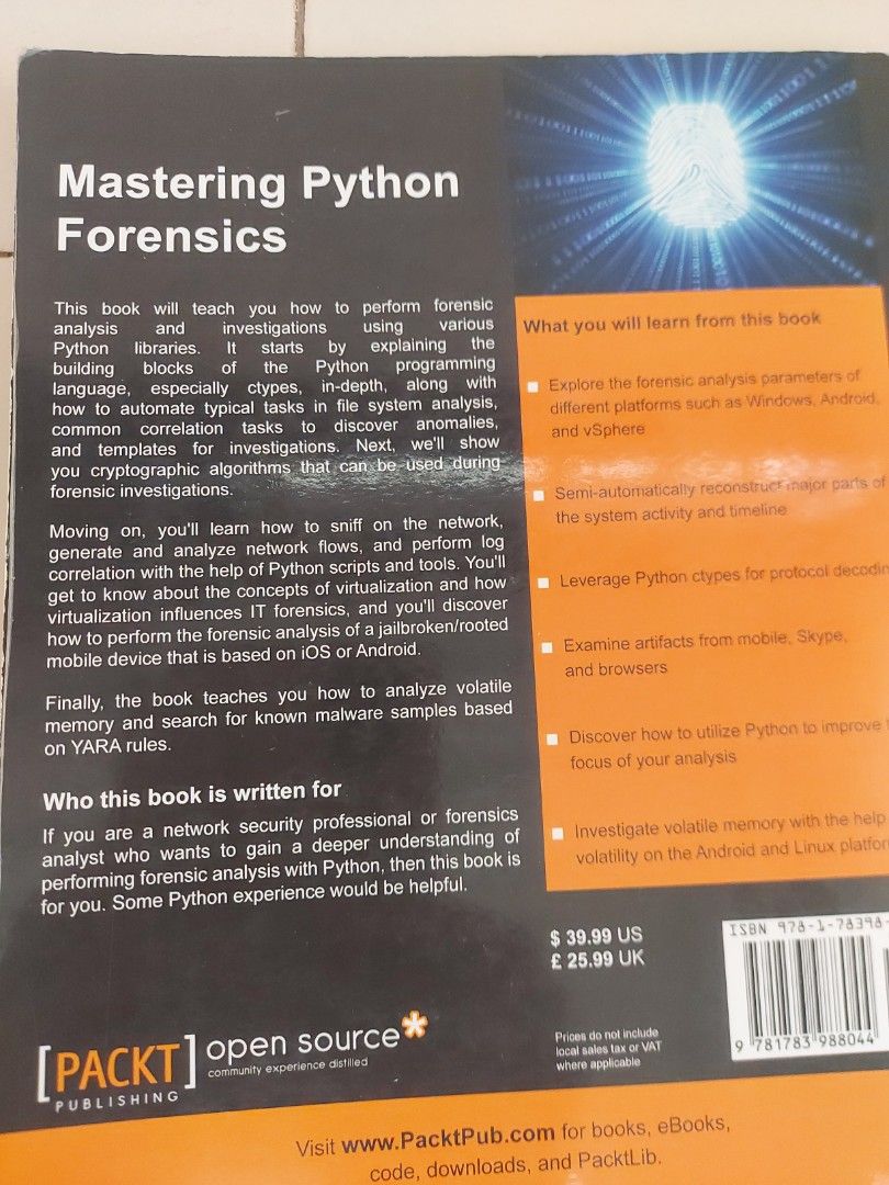 Mastering Python Forensics, Hobbies & Toys, Books & Magazines ... Mastering Python Forensics, Hobbies & Toys, Books & Magazines ...