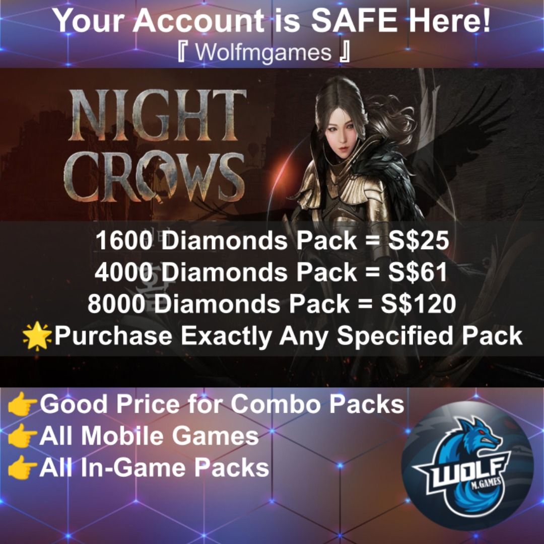 NIGHT CROWS Top Up [LEGAL] | INSTANT | All Mobile Games Topup Legal ...