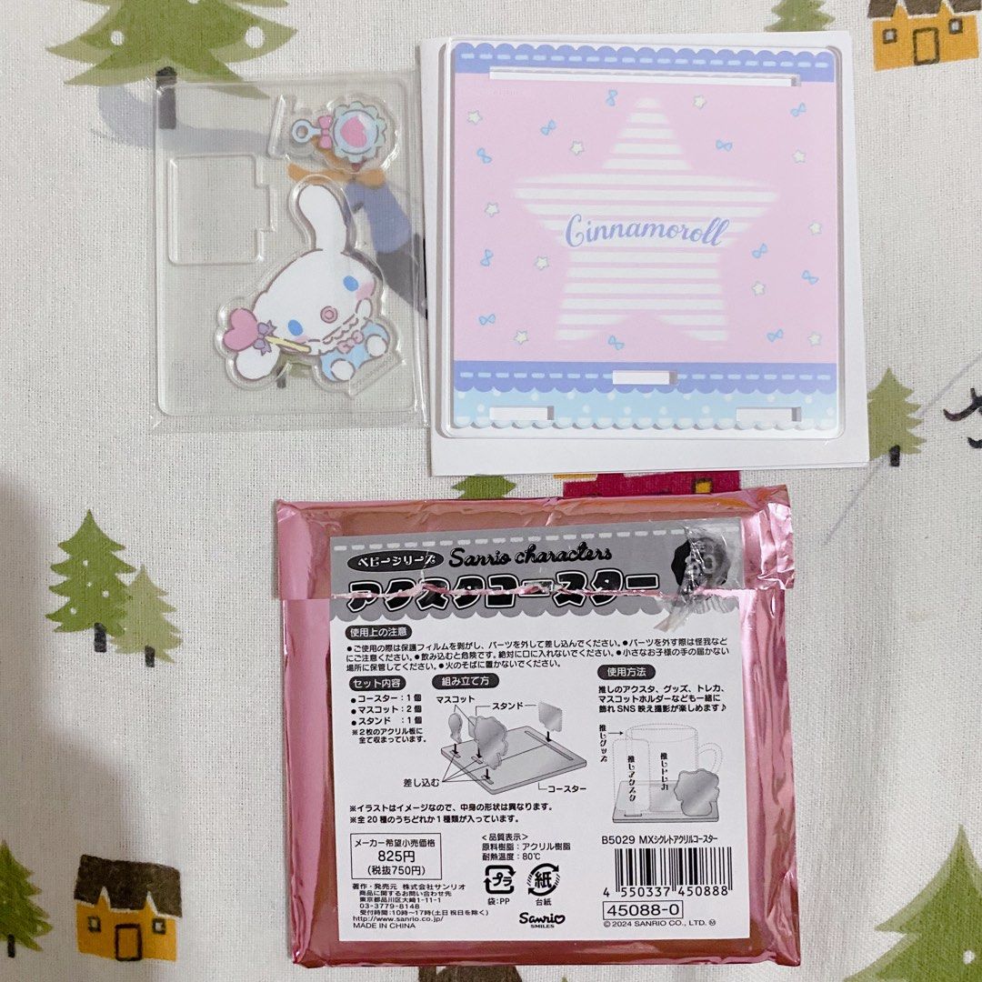 Official Sanrio Badtz Maru Jibbitz Keychain and Cinnamon Roll Acrylic ...