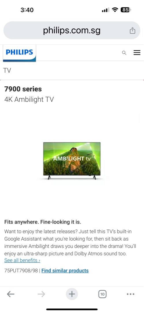 Philips 75 inch 4K UHD Google Tv, TV & Home Appliances, TV ...