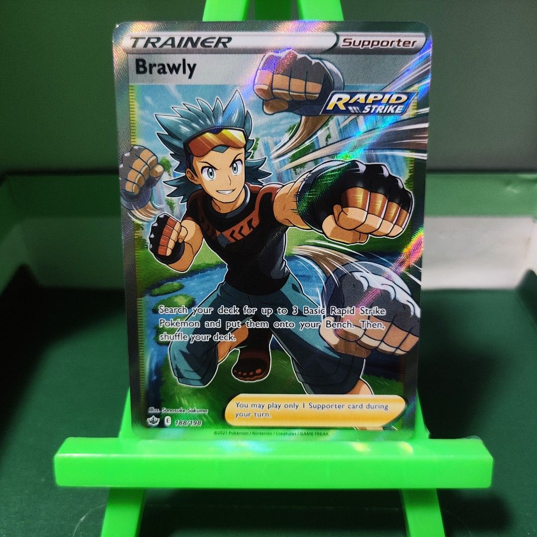 Pokemon TCG - Brawly Full Art, Hobbies & Toys, Toys & Games on Carousell