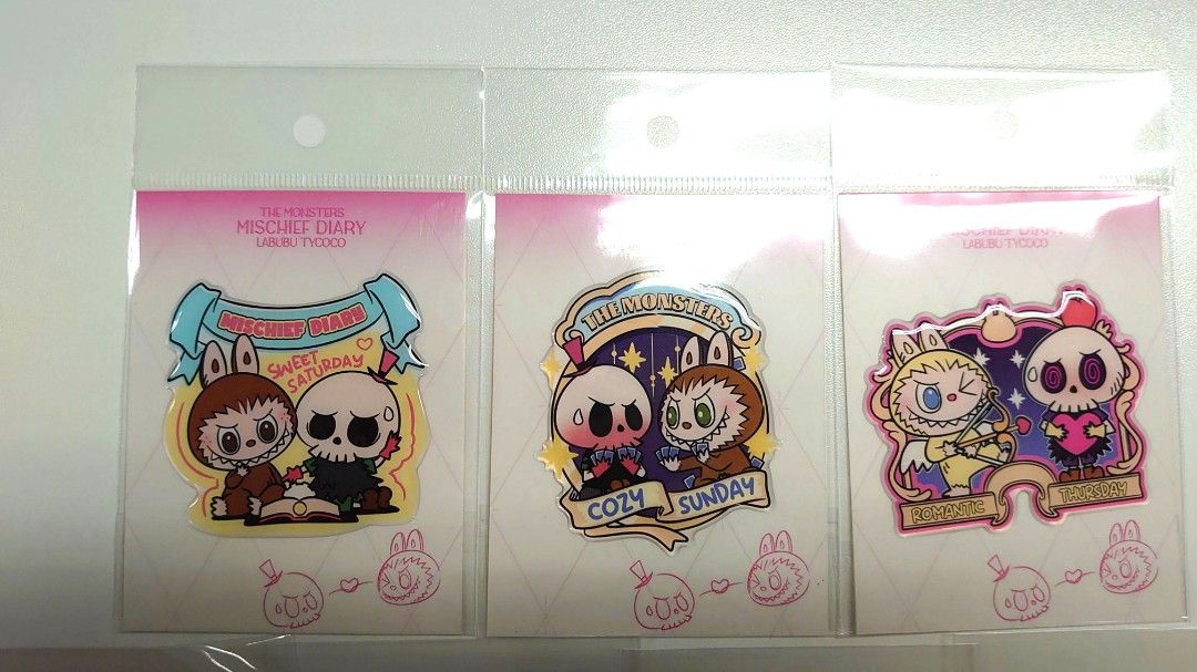 Popmart Labubu 頑皮日記系列 果凍貼 1套7張，不散 Labubu Crazy Friday The Monsters ...