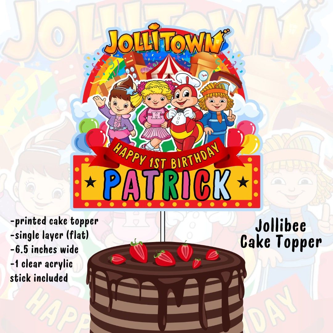 Printed Cake Topper Jollibee My Melody Kuromi, Hobbies & Toys ...
