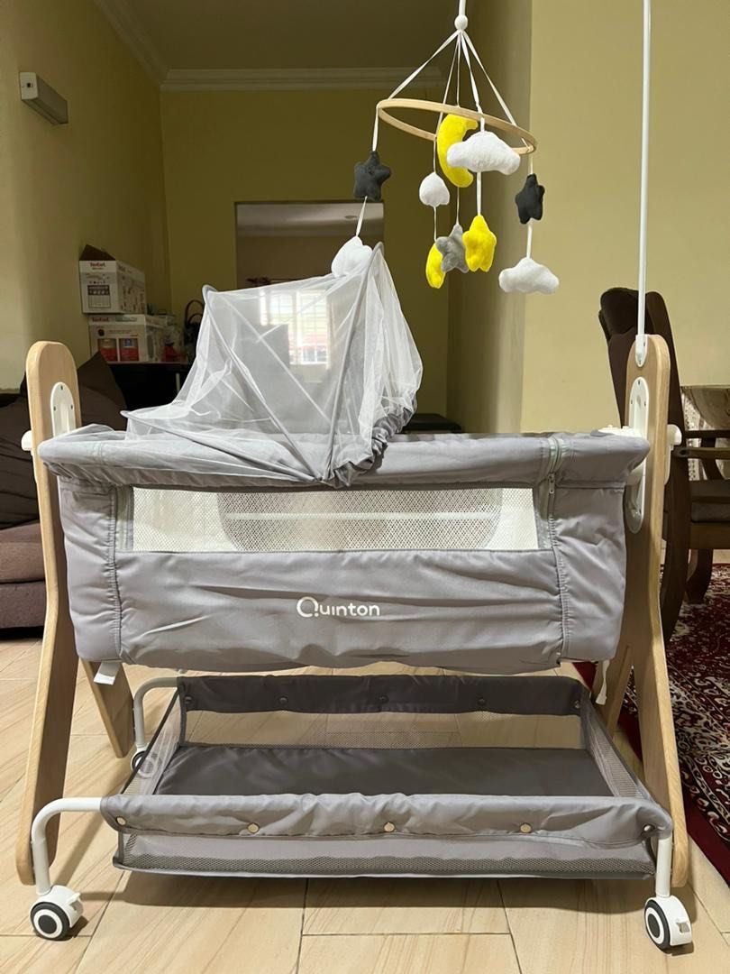 Quinton Baby Cot in Grey, Babies & Kids, Baby Nursery & Kids Furniture ...