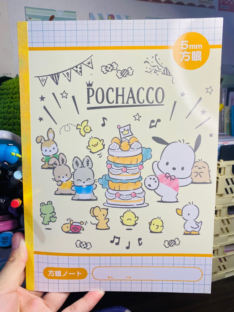 Sanrio Pochacco big grid notebook, Hobbies & Toys, Stationary & Craft ...
