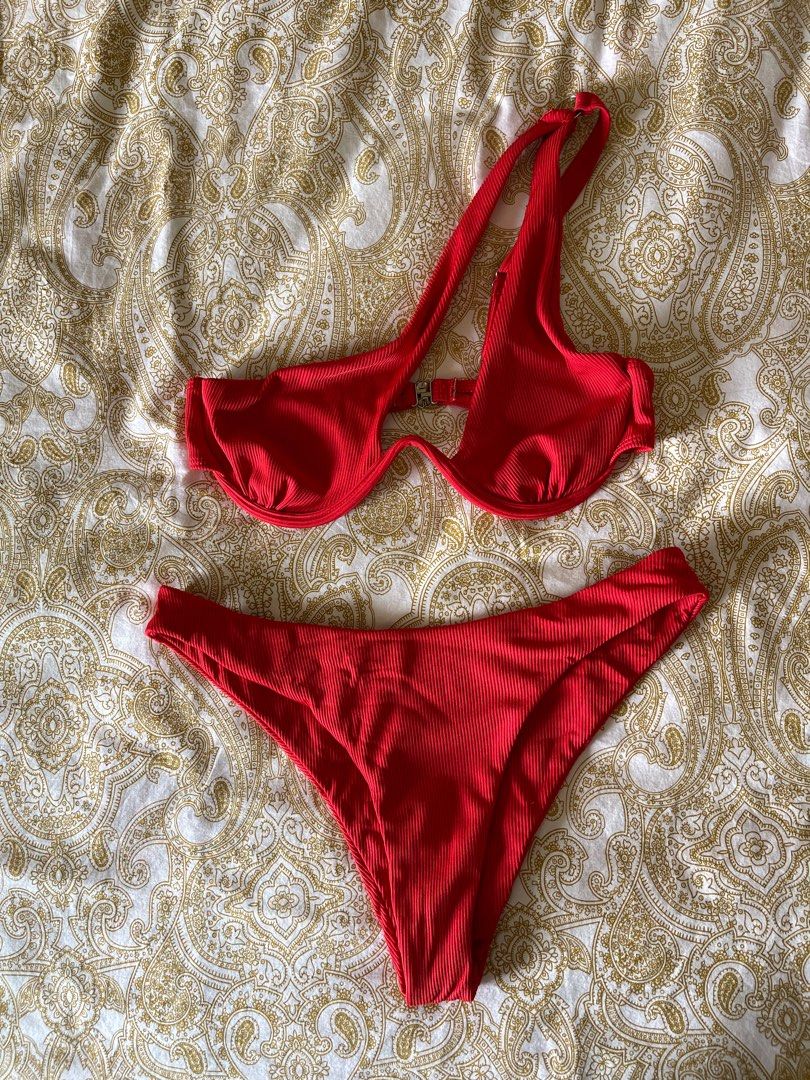 Sexy Red Underwire Bikini Set Womens Fashion Swimwear Bikinis