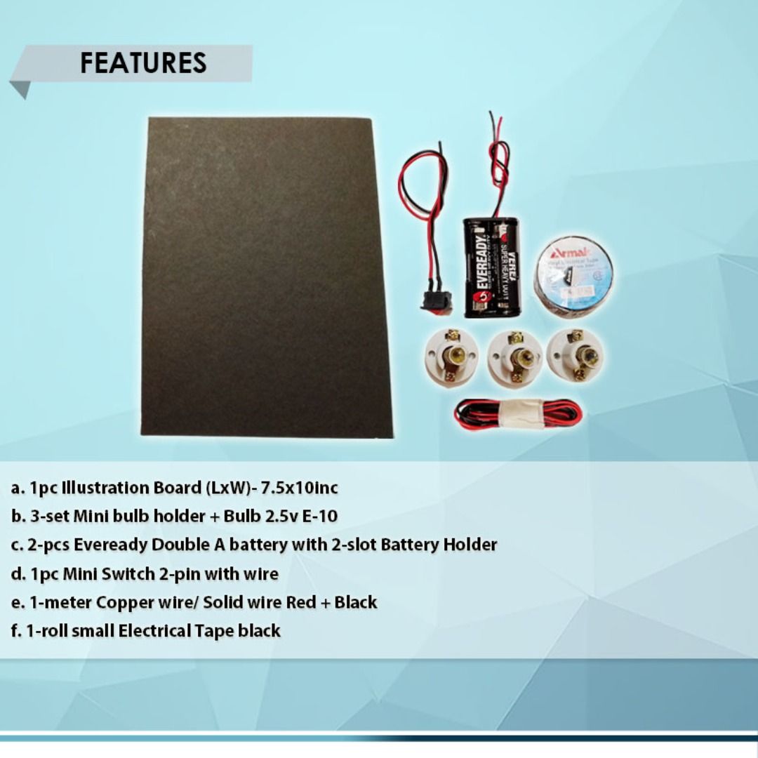 SIMPLE ELECTRIC CIRCUIT KIT FOR DIY EXPERIMENT EDUCATIONAL SCIENCE ...