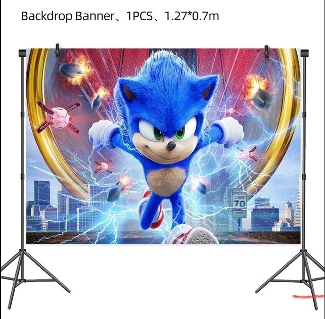 Sonic backdrop, Hobbies & Toys, Stationery & Craft, Occasions & Party ...