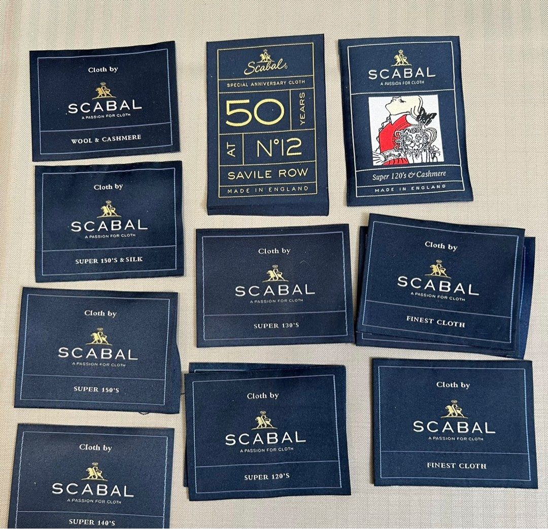 Specific Fabric Merchant or Mill bunch woven label for jacket suit coat ...