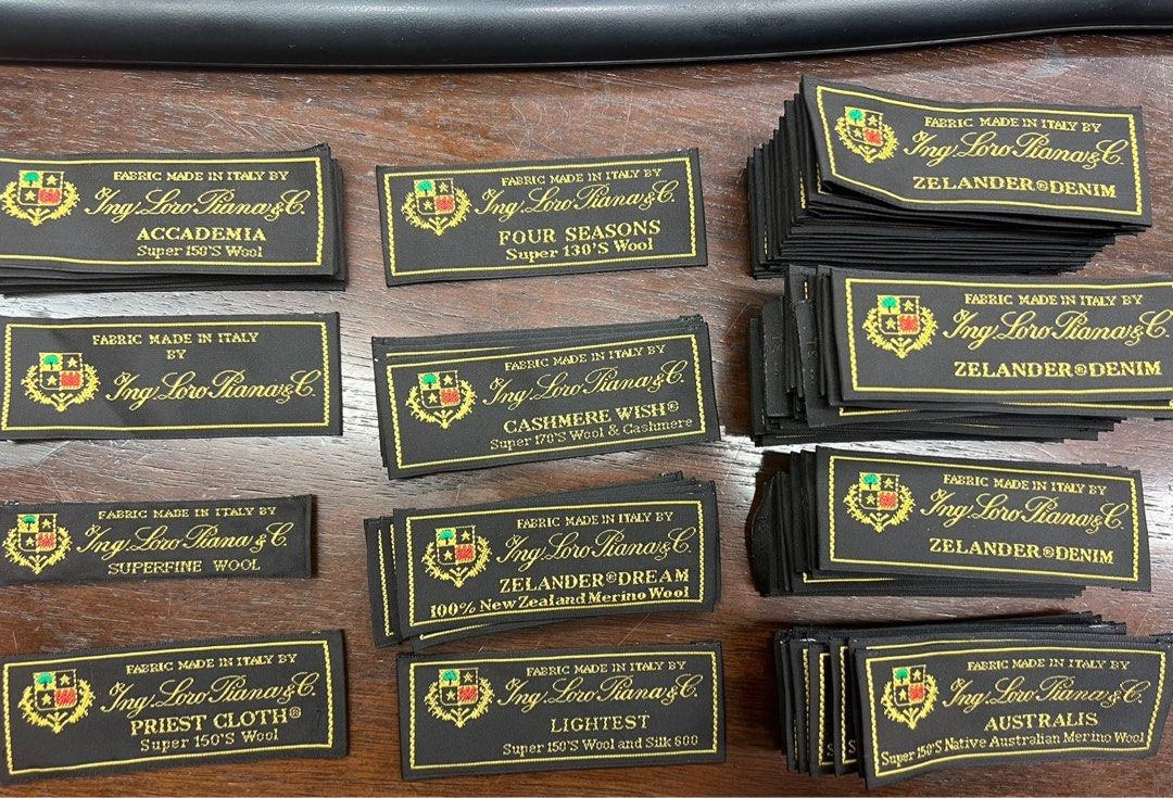 Specific Fabric Merchant or Mill bunch woven label for jacket suit coat ...