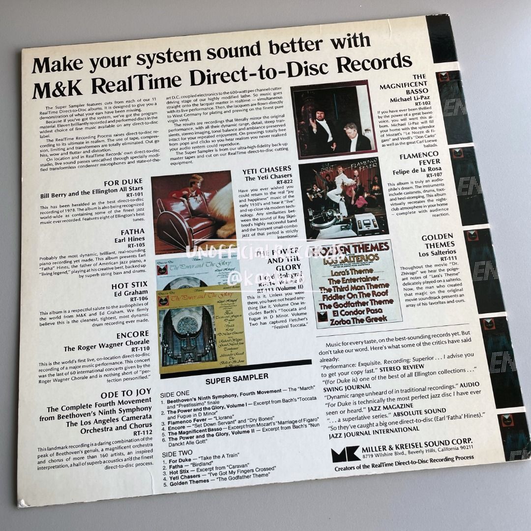 《Super Sampler》 M&K RealTime Records 【Limited Edition】 1978 - US - LP 黑 ...