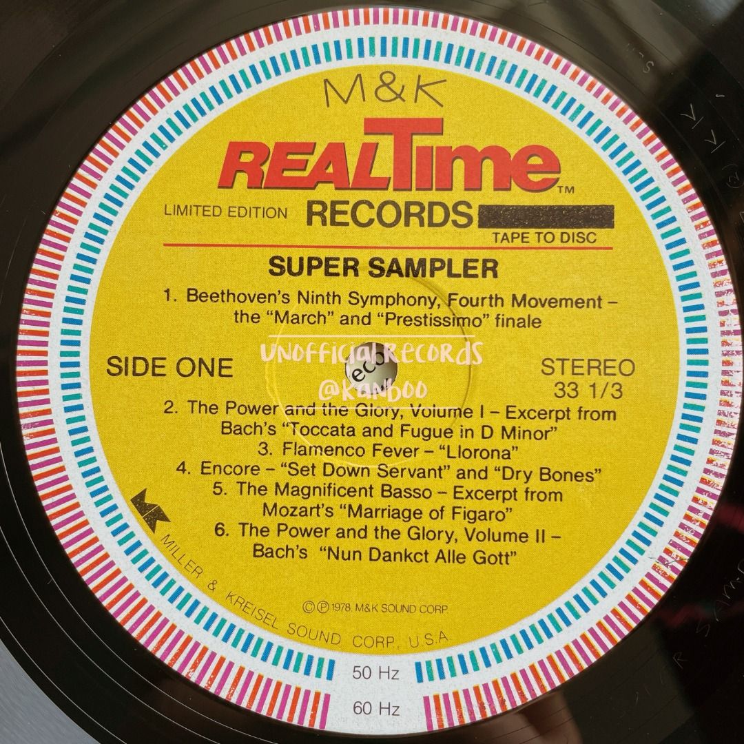 《Super Sampler》 M&K RealTime Records 【Limited Edition】 1978 - US - LP 黑 ...