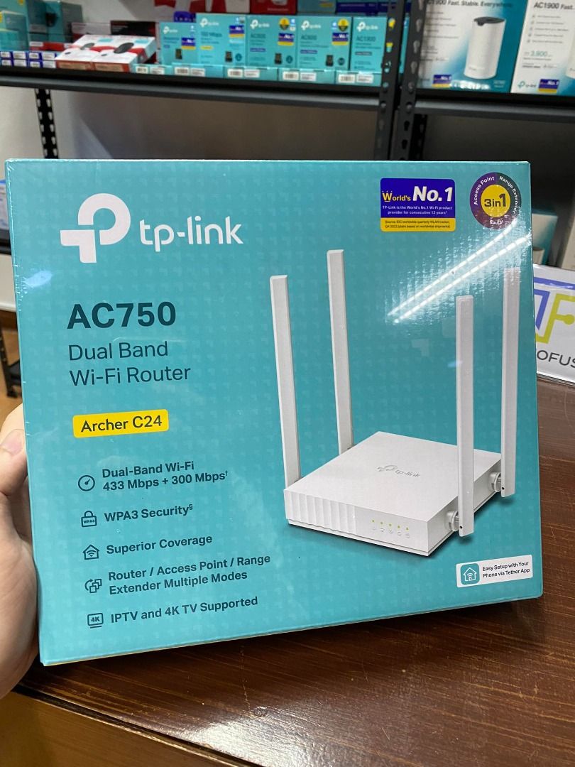 TP-Link Archer C24 AC750 Dual Band Wi-Fi Router, Multi Mode, Computers ...