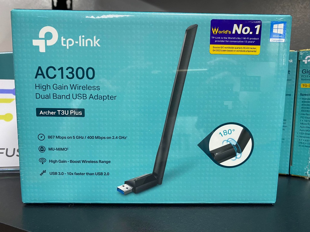 TP-Link Archer T3U Plus AC1300 High Gain Dual Band USB Wi-Fi Adapter ...