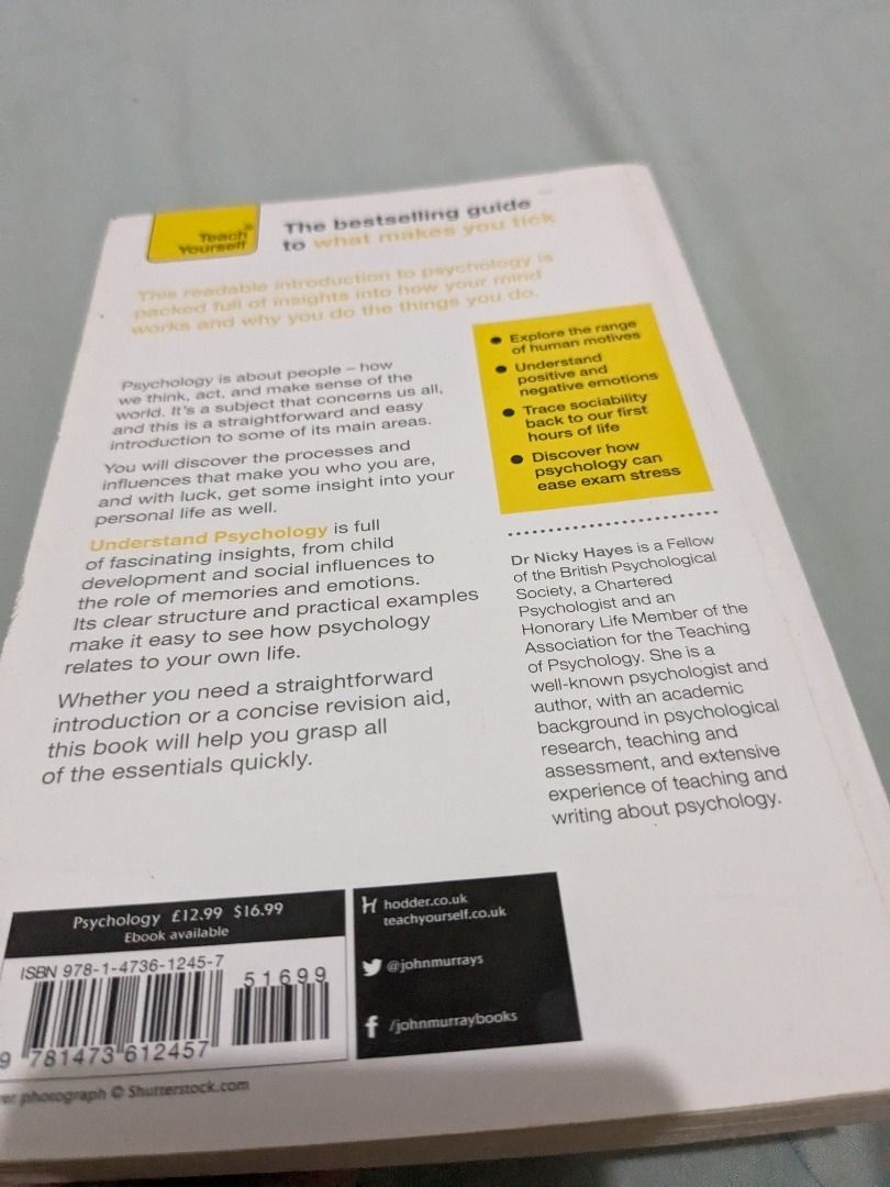 Understand Psychology by Dr. Nicky Hayes, Hobbies & Toys, Books ...
