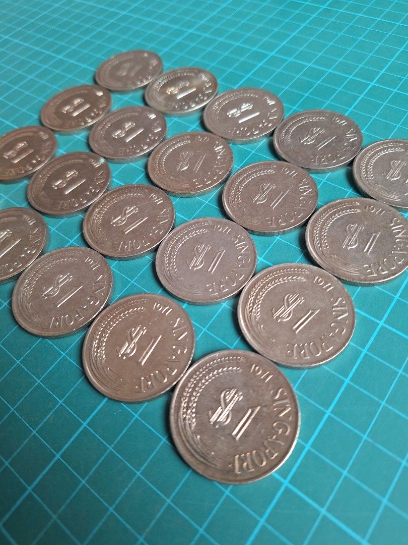 20x 1971 $1 lion coin Singapore currency 1st series one dollar old coin ...