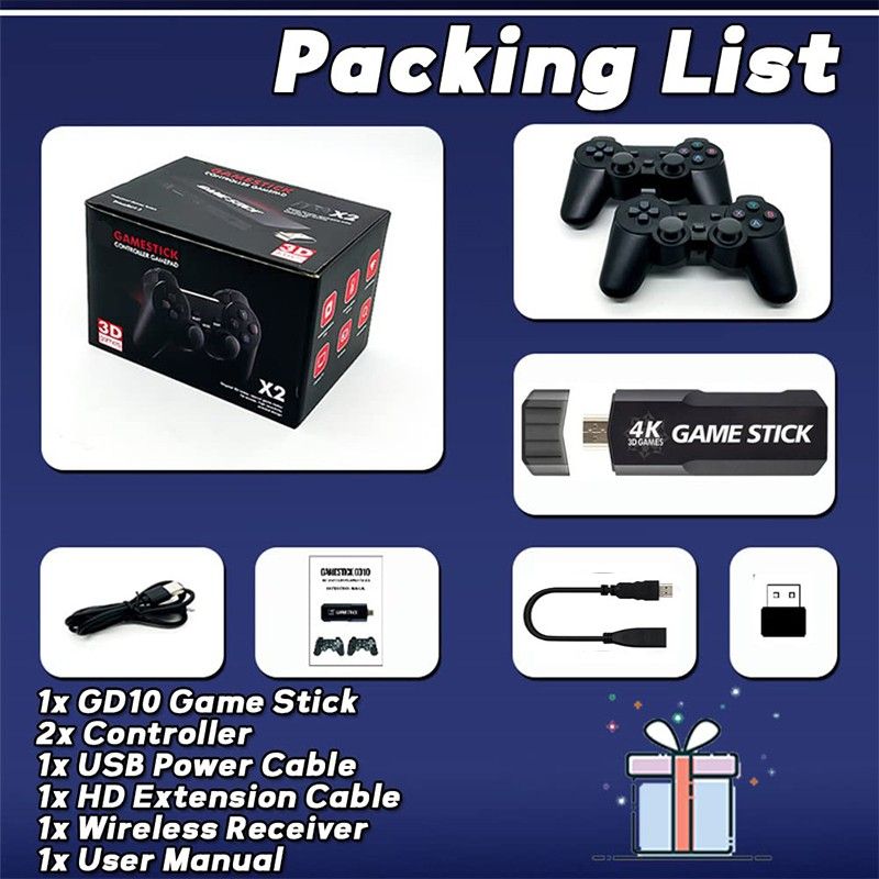 全新(256GB) 清貨 現貨 特價 game stick X2 Plus 遊戲棒 GD10 pro 內建50000遊戲 256GB 2.4G ...