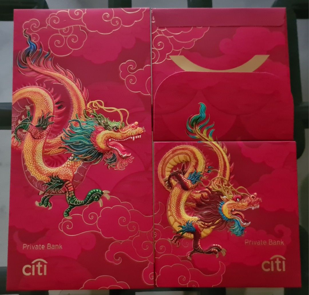 8 pcs Citi Private Bank 2024 Red Packet / Sampul Duit Raya, Hobbies ...