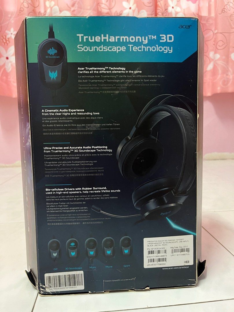 Acer Predator Galea 500 Gaming Headphones, Audio, Headphones & Headsets ...