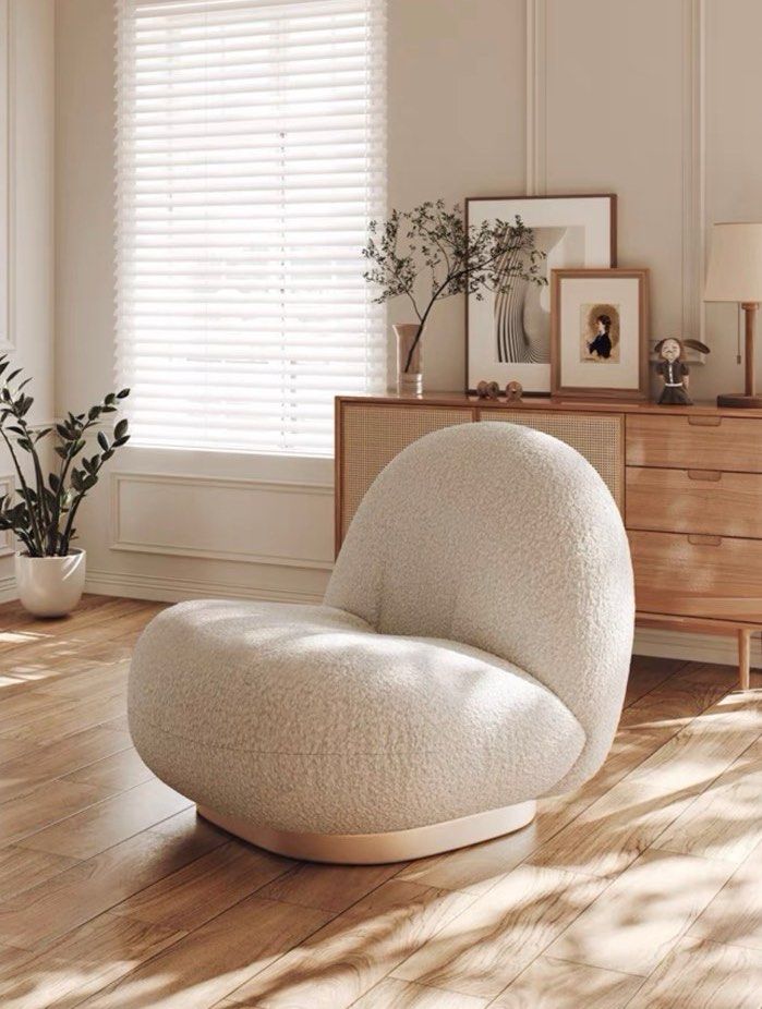 ALMAS Modern Rotatable Lounge Chair, Furniture & Home Living, Furniture ...