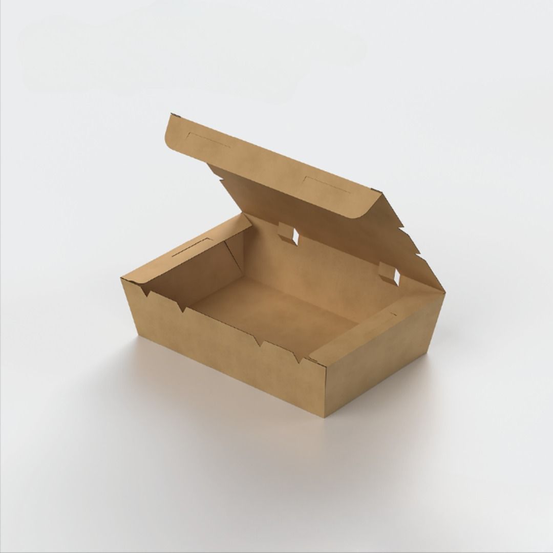 Eco Kraft Paper Food Box (2000ml), Furniture & Home Living, Kitchenware ...