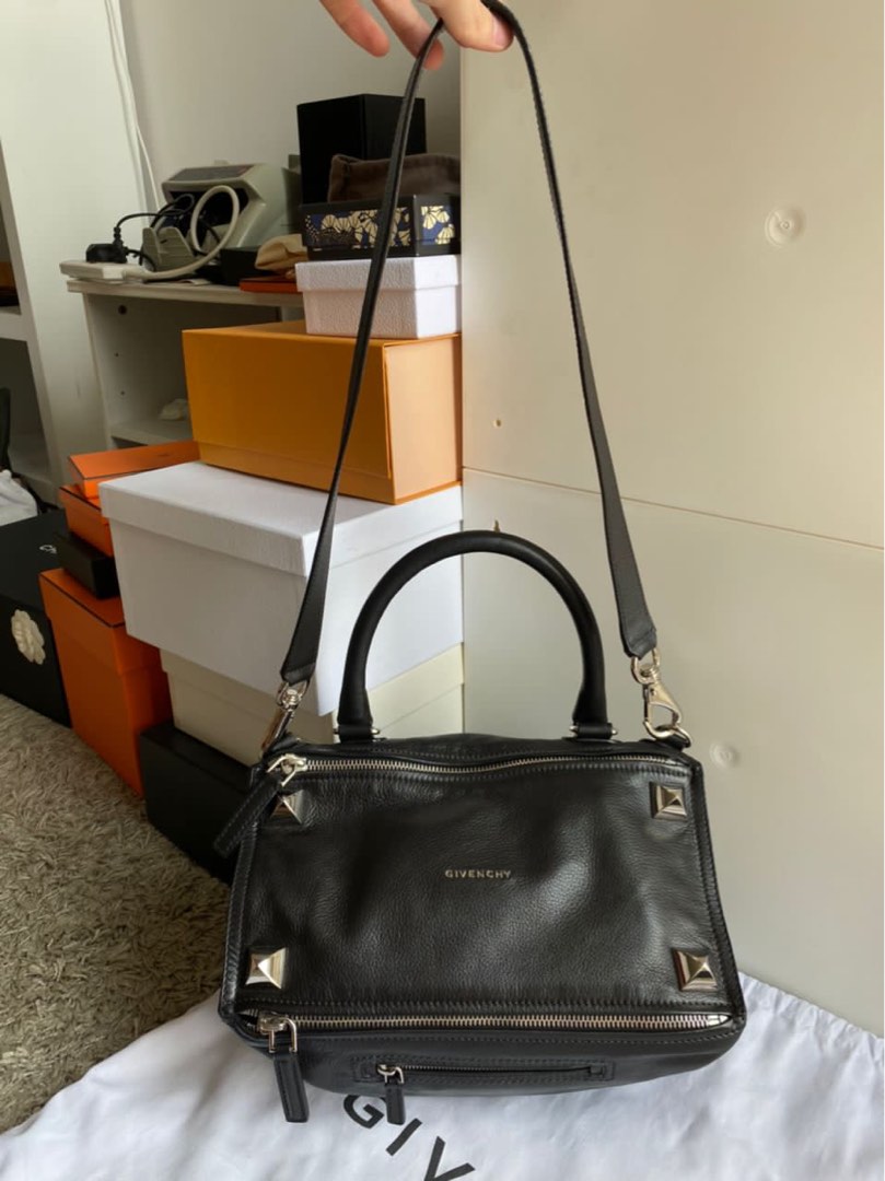 Authentic Givenchy Pandora Box Bag Medium Silver Stud Bag, Luxury, Bags ...