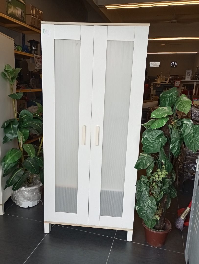 IKEA ANEBODA Wardrobe with 2 doors, white, | Almari Pakaian IKEA ...