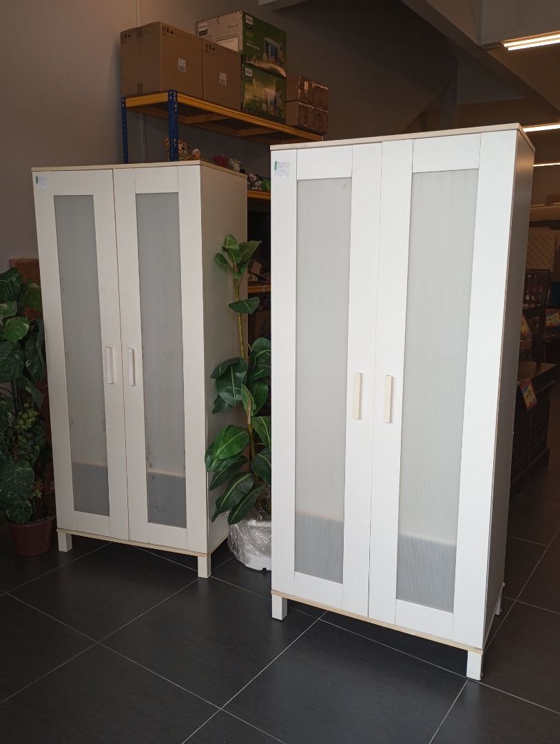 IKEA ANEBODA Wardrobe with 2 doors, white, | Almari Pakaian IKEA ...