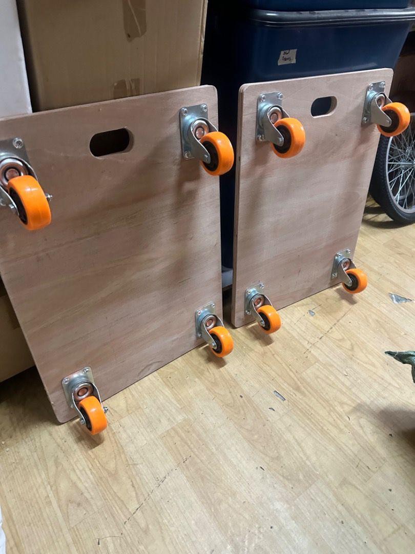 Jumbo size wooden trolley mover platform dolly, Furniture & Home Living ...