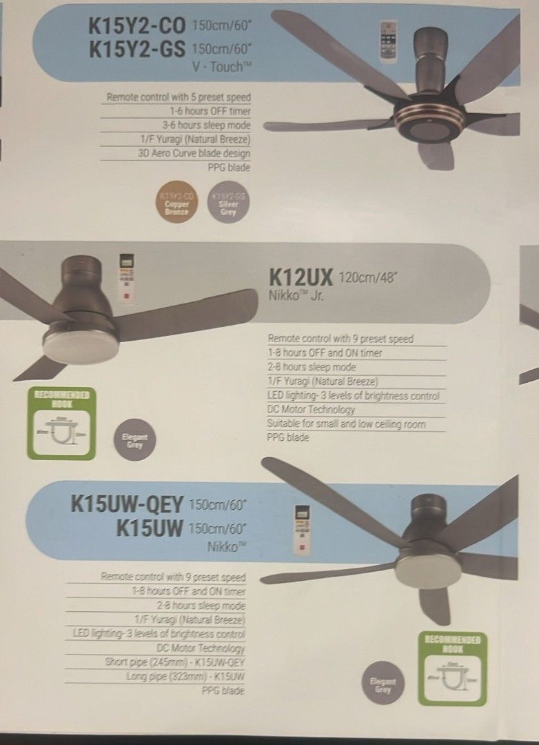 KDK Ceiling Fan, Furniture & Home Living, Lighting & Fans, Fans on ...