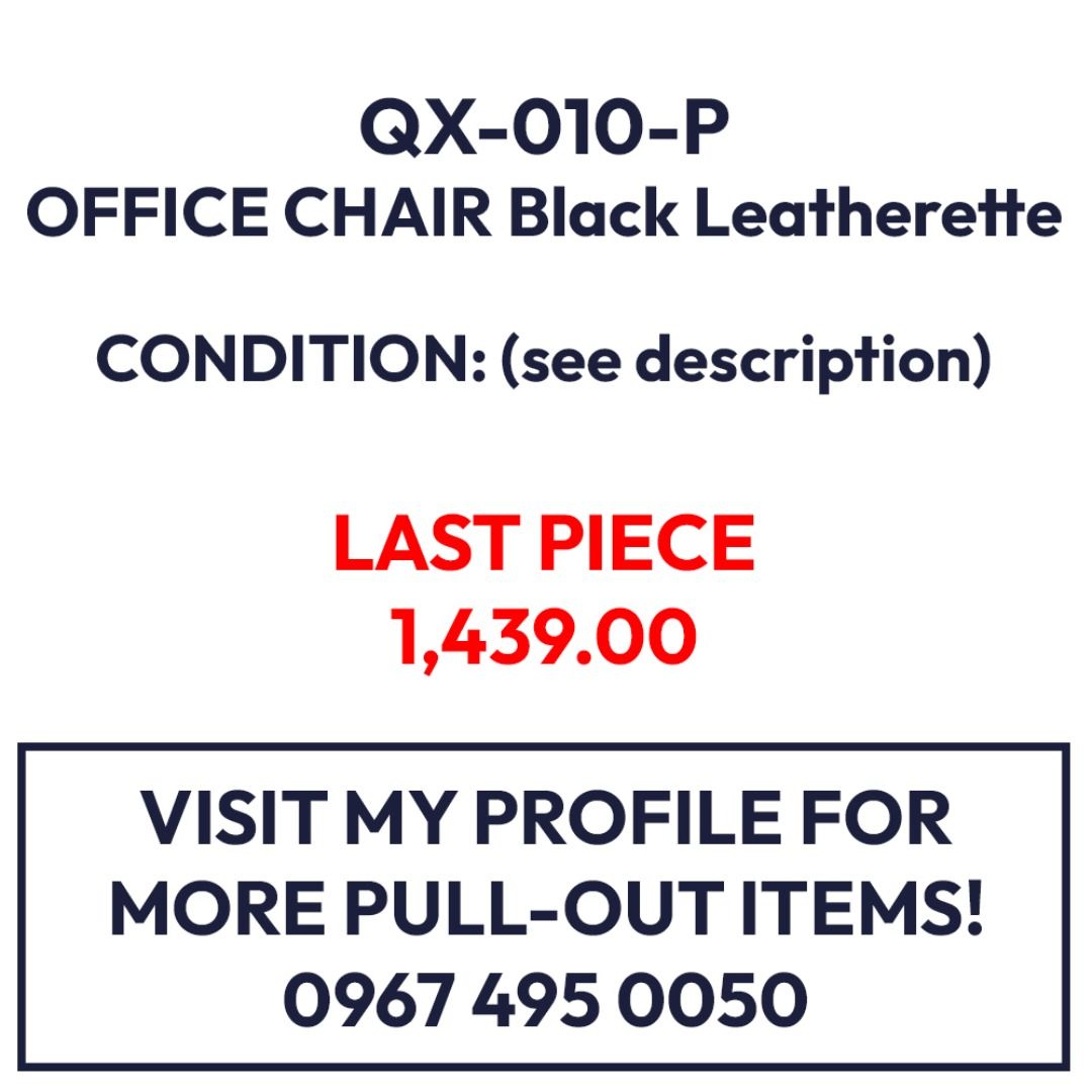OFFICE CHAIR - UNUSED and DEMO Chairs for Pull-Out, Furniture & Home ...