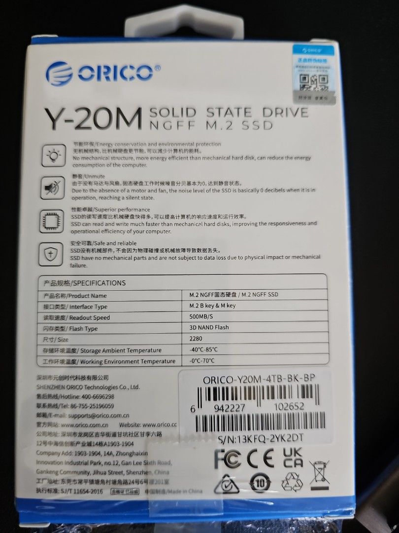 Orico SSD Ngff M.2 SSD 4TB, Computers & Tech, Parts & Accessories, Hard ...