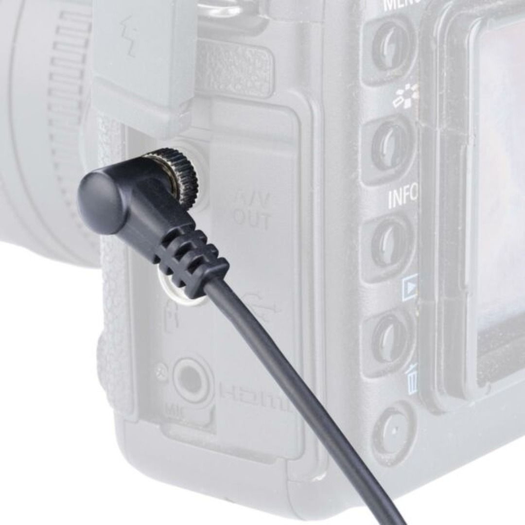 PC Flash Sync Coil Cable 2.5mm 3.5mm 6.35mm Male to screw lock ...