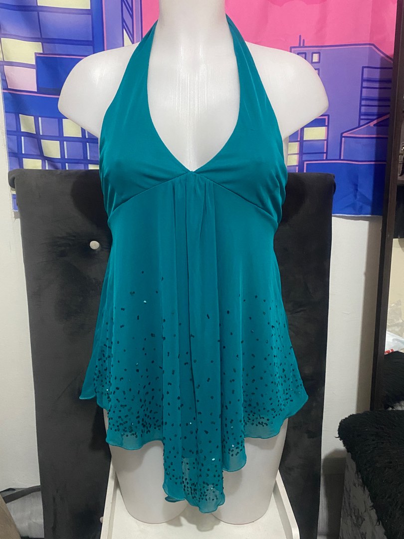 Prettiest y2k assymetric top vintage fairycore cottagecore halter ...