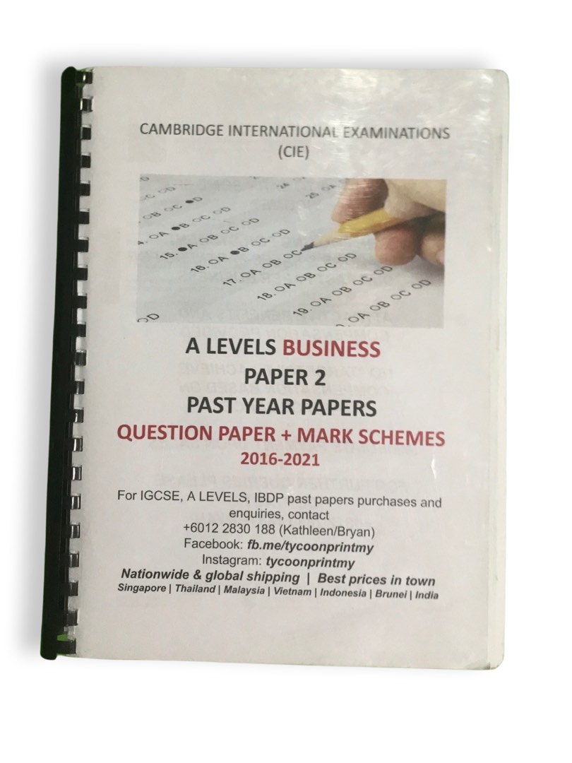 A-Levels Business Paper 2 Past Year Question Papers, Hobbies & Toys ...