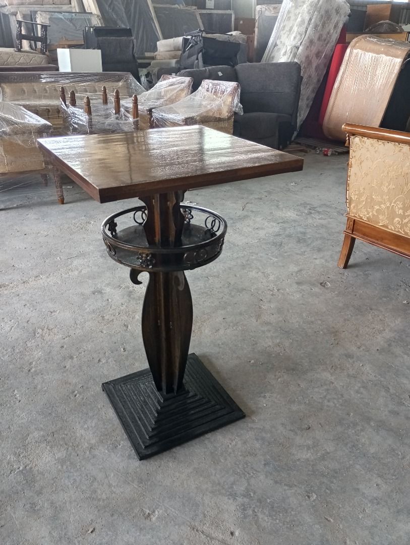 (SET) Burmese Teak High Bar Table with Chairs | Meja Bar Tinggi dan ...