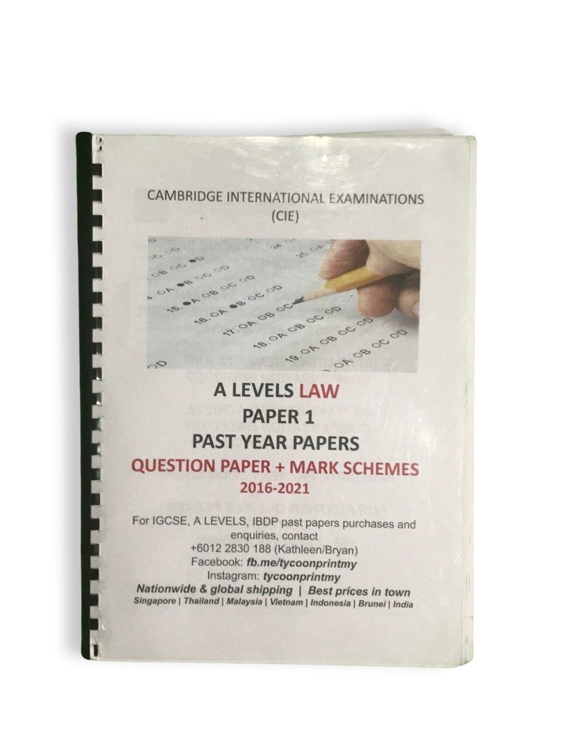 [SET] Law AS-Level Paper 1 & 2 Past Year Question Paper, Hobbies & Toys ...
