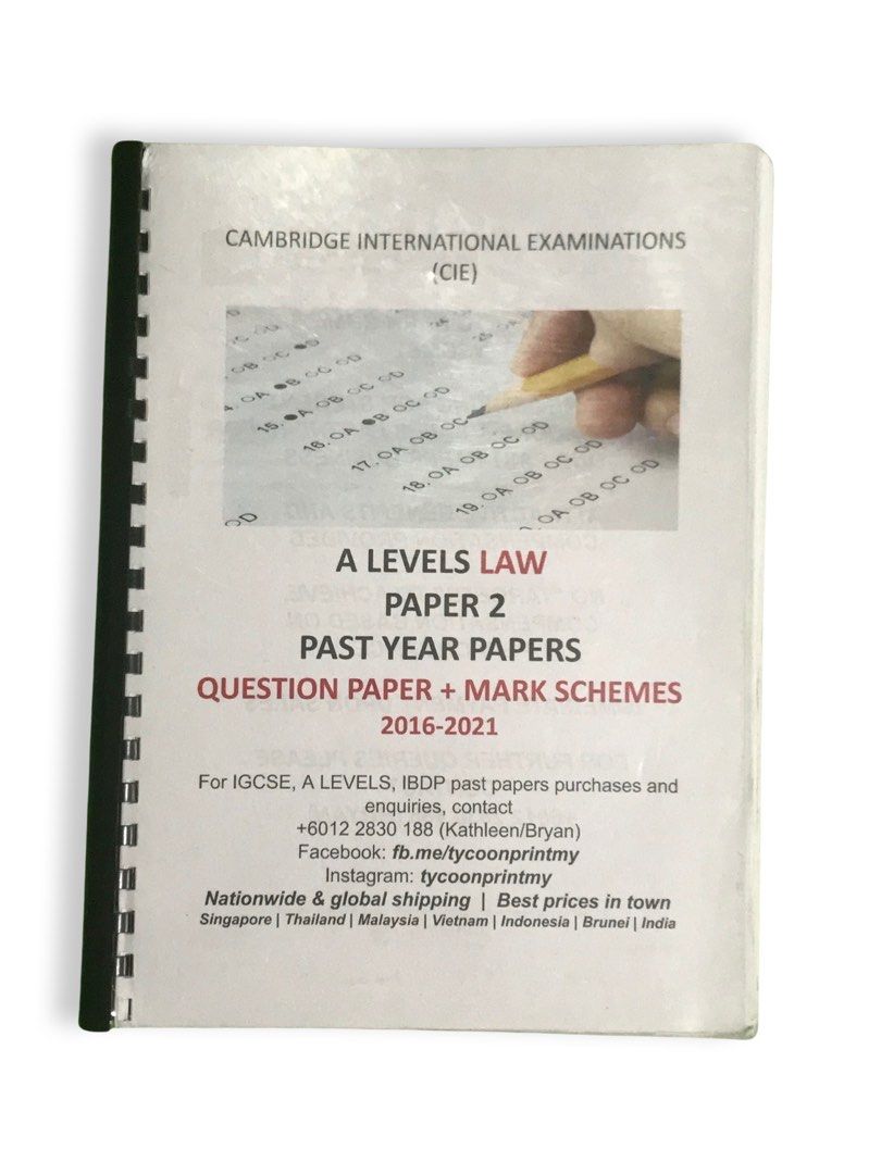 [SET] Law AS-Level Paper 1 & 2 Past Year Question Paper, Hobbies & Toys ...