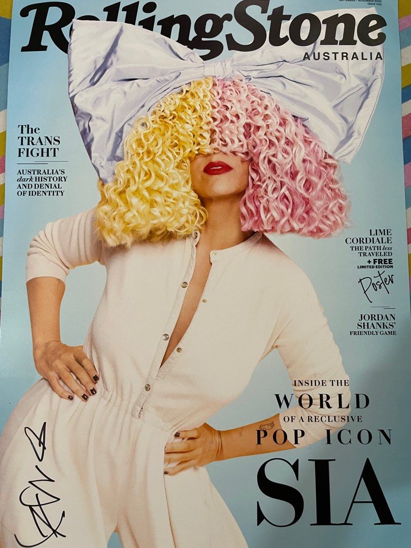 Signed Sia Rolling Stone Poster, Hobbies & Toys, Memorabilia ...